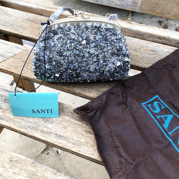 Marco Santi | Bags | Santi Beaded Sequin Small Evening Bagpurse Silver ...